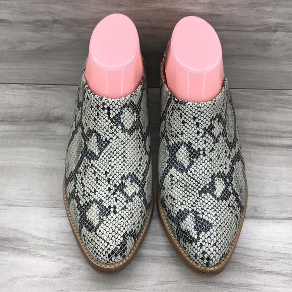 Poopy Barley | Shoes | Poppy Barley Leather Snake Skin Print Mule Clogs ...